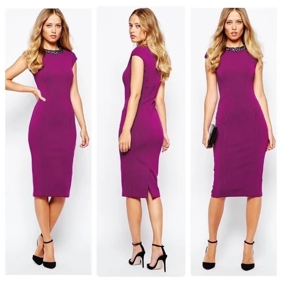 Ted Baker | Dresses | New Ted Baker Dardee Plum Embellished Dress Sz 4 ...